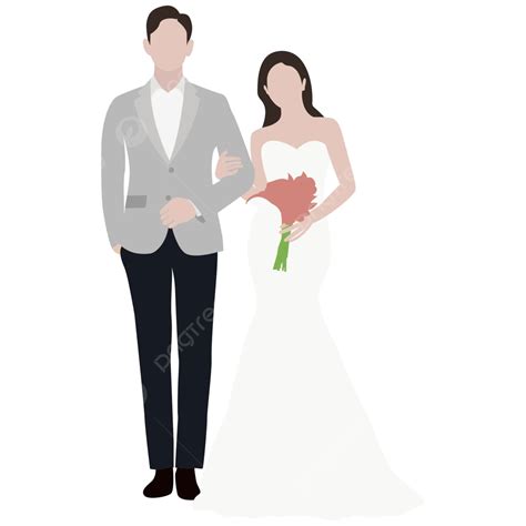 Casal De Noivos Em Ilustração Plana Vetor PNG Casamento Casal