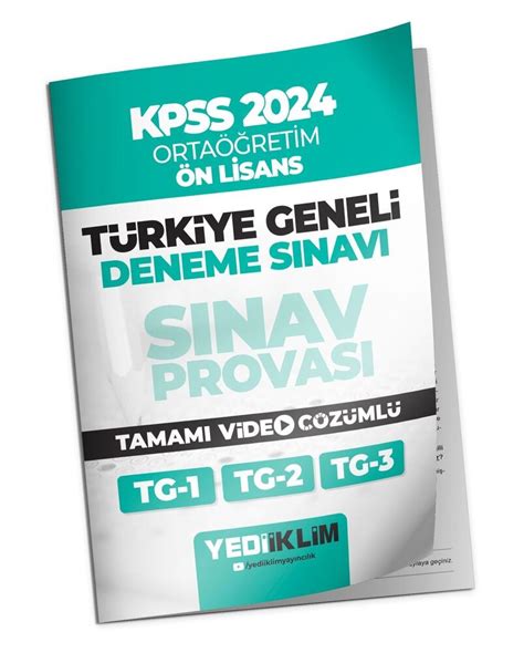 Yediiklim Yayınları 2024 KPSS Türkiye Geneli Ortaöğretim Önlisans 1 2