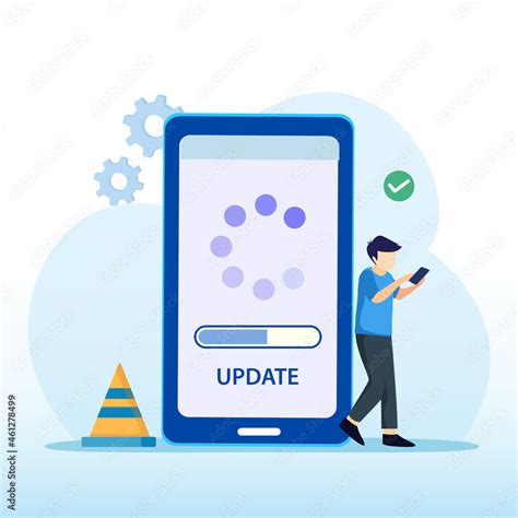User Updating Operation System With Progress Bar Software Upgrade And