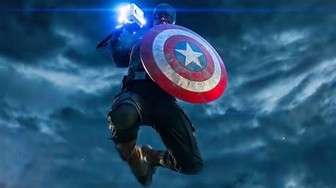Captain America Vs Thanos Fight Scene Captain America Lifts Mjolnir