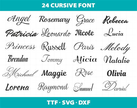 Cursive Font Bundle Alphabet Letters Font Svg Ttf Otf Dxf Etsy Ireland
