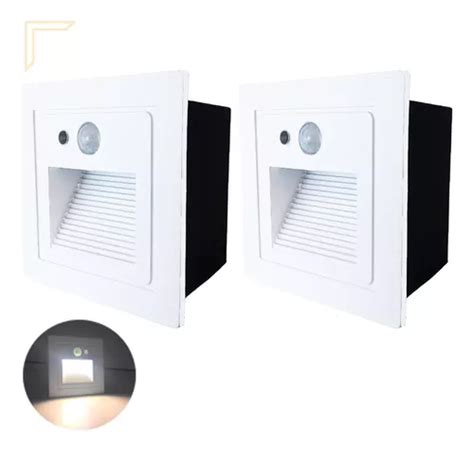 L Mpara Acende A Luz Kit Balizador Led Embutir Sensor Presen A Parede