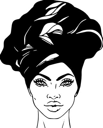 Afro Woman With Head Wrap Black Lady Free Svg File Svg Heart
