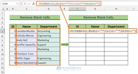 How To Remove Blank Cells Using Formula In Excel Methods