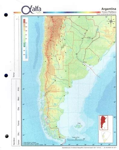 Mapa Argentina Fisico Politico Nro 5 Block X 20 Unidades LIBRERIA