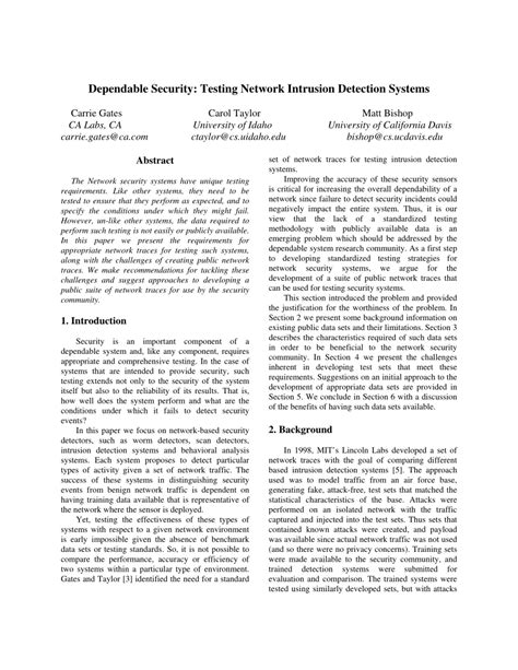 pdf dependable security testing network intrusion detection systems