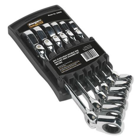 Siegen By Sealey 6 Piece Flexi Head Double End Ratchet Ring Spanner Set