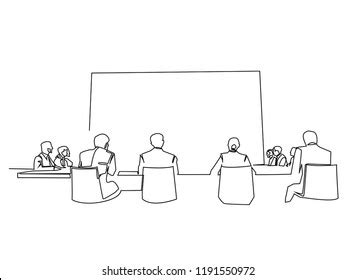 Continuous Line Drawing Business Presentation During Stock Vector