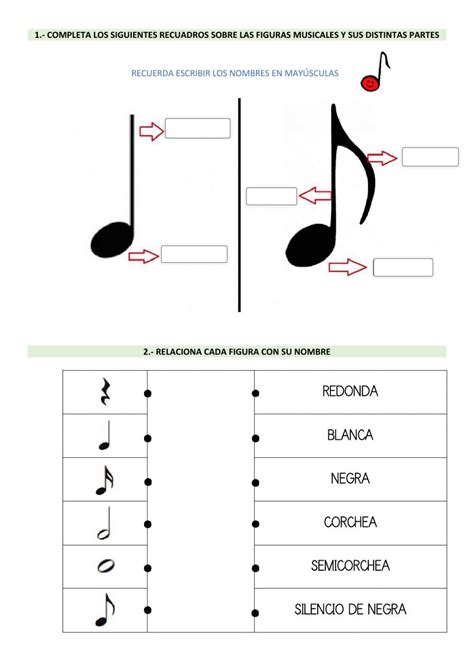 Ejercicio De Figuras Musicales Y Sus Partes Voice Lesson Music