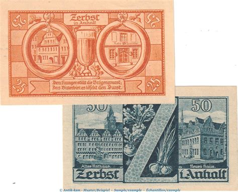 Notgeld DE 2 Scheine Kpl Notgeld Stadt Zerbst 1469 1 Set Mit 2
