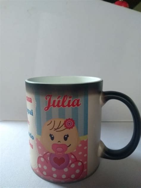 Caneca Mágica Personalizada Chá Revelação De Gravidez Elo7