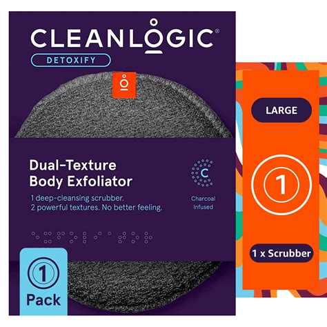 Cleanlogic Exfoliating Body Scrubber Charcoal Infused Dual Texture