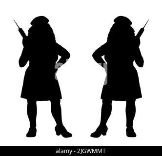 Nurse With Syringe Cartoon Illustration Stock Photo Alamy