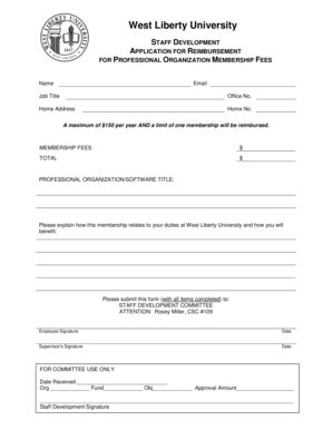 Fillable Online Westliberty APPLICATION FOR CLASS Westliberty Fax
