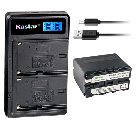 Kastar Battery LCD Dual Charger For NP F970 Sony CCD TR555 CCD TR57 CCD