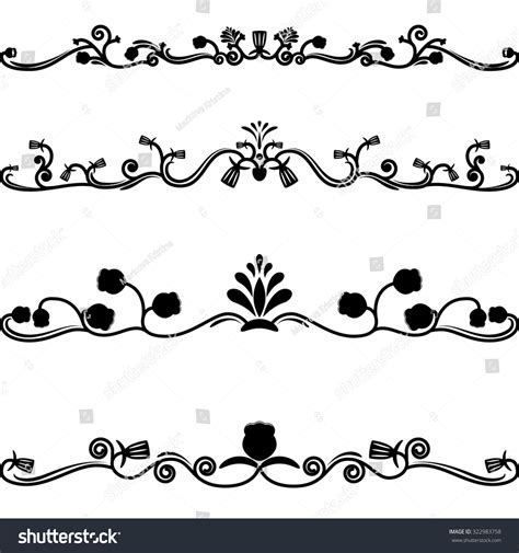 Vector Set Border Design Element Stock Vector Royalty Free 322983758