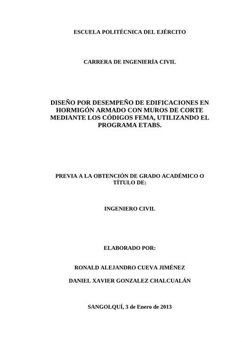 PDF DISEÑO POR DESEMPEÑO DE EDIFICACIONES EN repositorio espe edu ec