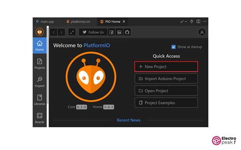 getting started with platformio ide to program esp32 electropeak