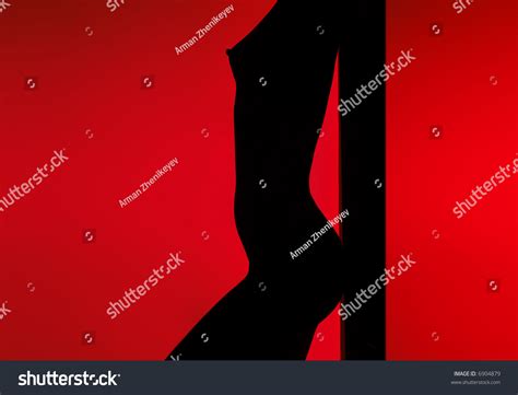 Dancing Silhouette Naked Woman Backlight On Stock Photo 6904879