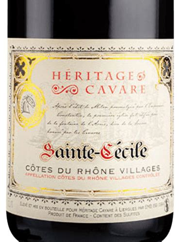 Héritage Cavare Sainte Cécile Côtes du Rhône Villages Vivino US
