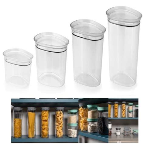 Kit 4 Potes Herméticos Porta Mantimentos Alimentos C Tampa Armário