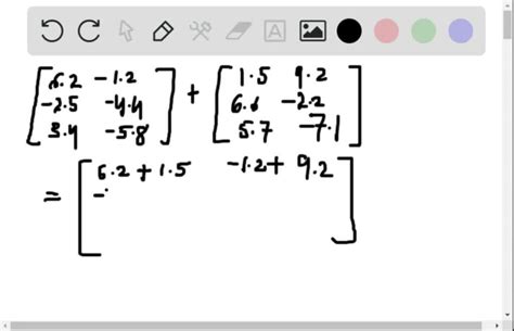 solved find the sum of the matrices [ 6 2 1 2 2 5 4 4 3 4 5 8 ] [ 1 5 9 2 6 6 2 2 5 7 7 1 ]
