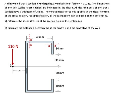 Solved A Thin Walled Cross Section Is Undergoing A Ver Tical Chegg