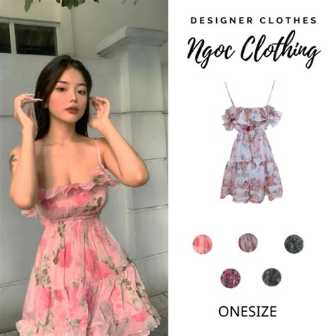 Váy 2 dây hoa 5 màu NGOCCLOTHING nữ FREESHIP Đầm tơ 2s dáng xoè 2