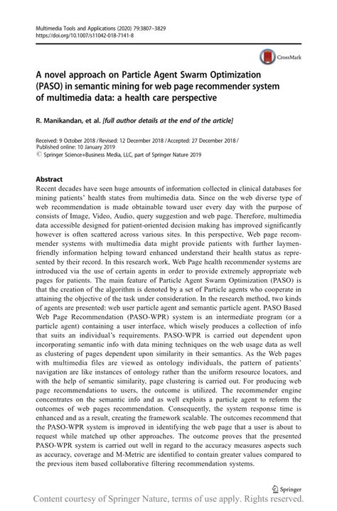 a novel approach on particle agent swarm optimization paso in semantic mining for web page