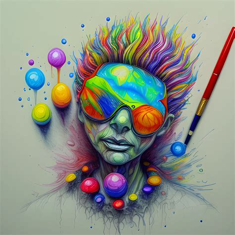 3D 3D Pencil Sketch Cartoon Trippy Oil Painting Water Co