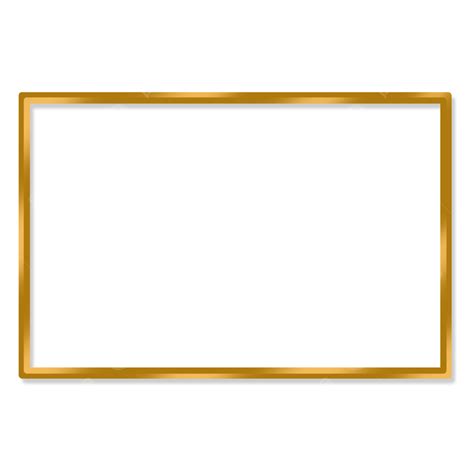 Simple Rectangular Golden Frame Simple Rectangular Gold Png