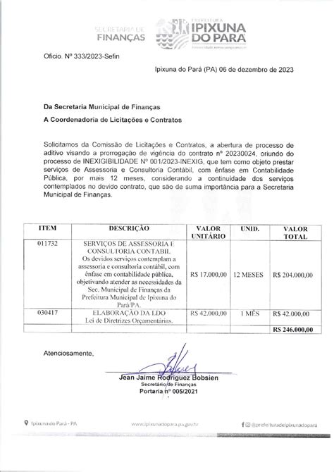 JUSTIFICATIVA 1º ADITIVO AO CONTRATO Nº 20230024 Prefeitura