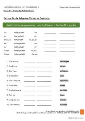 169 Passiv Deutsch DAF Arbeitsblätter pdf doc
