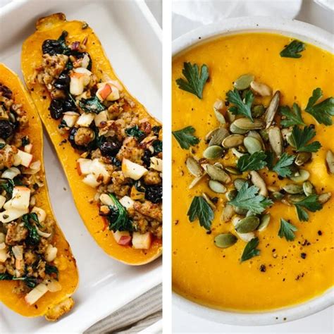 Easy Roasted Butternut Squash Cubes And Halves Downshiftology