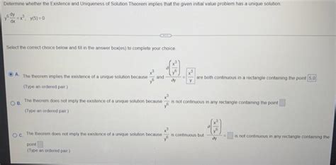 solved determine whether the existence and uniqueness of