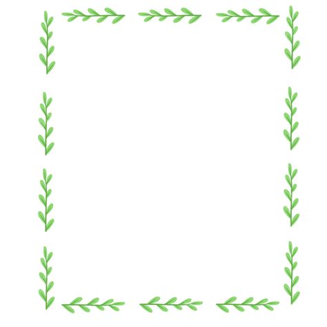 Borde De Hoja Verde Pintado A Mano De Dibujos Animados PNG Dibujos