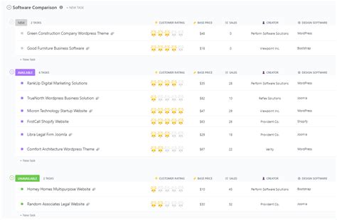 Of The Best Comparison Chart Templates Sheets Excel And Clickup