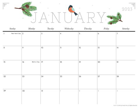 Cute Printable Calendar 2022