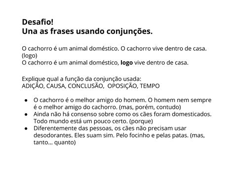 Plano de aula 5º ano Conjunções
