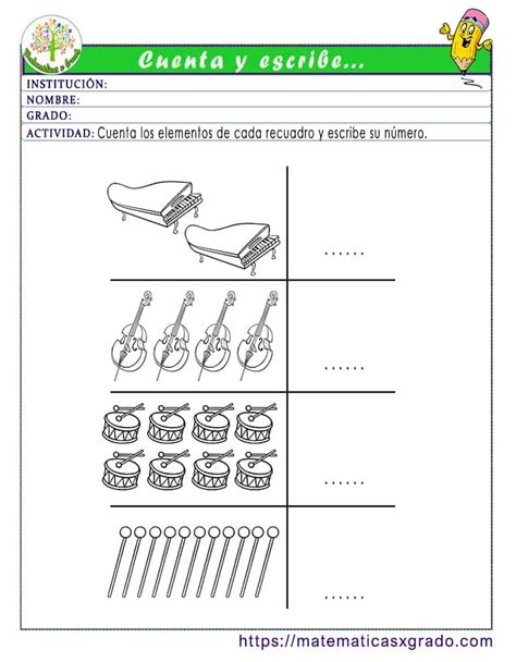 Cuenta y escribe el número correcto para niños