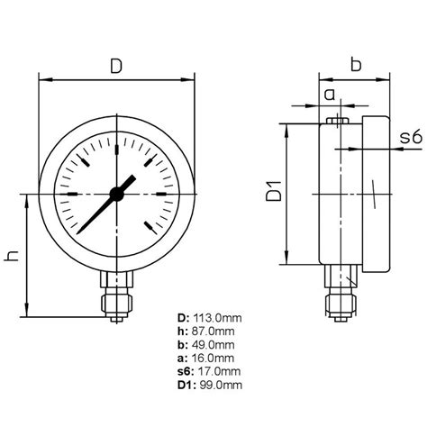 Floyd H Duty Pressure Gauge Mm Dial Kpa Bottom Connection