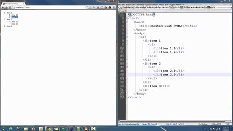 How To Create Nested Lists In HTML5 YouTube