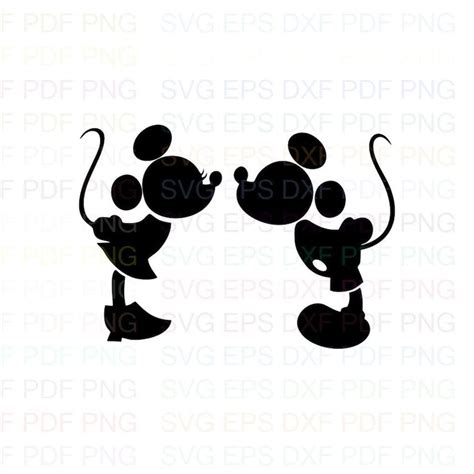 Mickey Minnie Mickey Mouse Svg Outline Dxf Eps Pdf Png Cricut Cutting