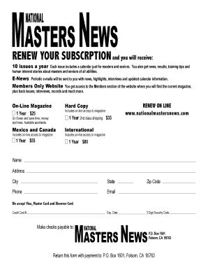 Fillable Online MASTERS NEWS Fax Email Print PdfFiller
