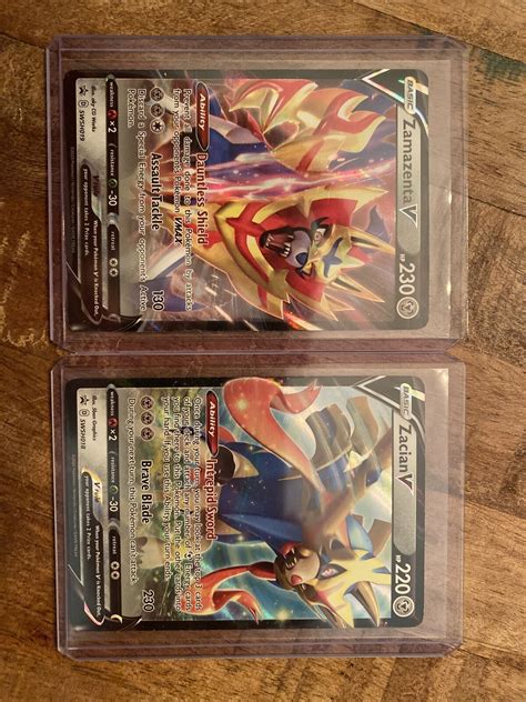 Zacian V SWSH018 And Zamazenta V SWSH 019 Promo Cards Pokemon Cards