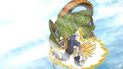 1920x1080 Resolution Super Saiyan Vegeta Vs Cell Digital Wallpaper