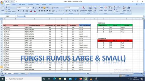 Rumus Mengurutkan Angka Di Excel Secara Otomatis Menggunakan Large Dan