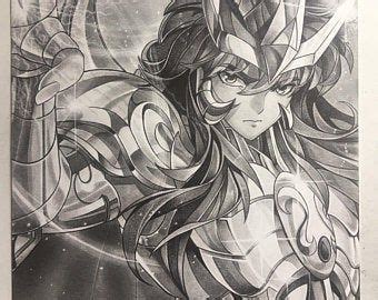 Saint Seiya Original Graphite Pencil Drawing Of Capricorn Shura Etsy