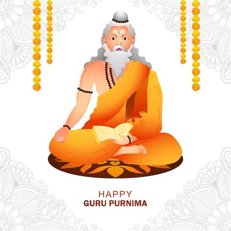 Free Vector Happy Guru Purnima Indian Festival Celebration Card