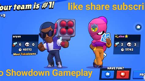 Duo Showdown With Brock Gameplay Mvp Brawlstars Youtube